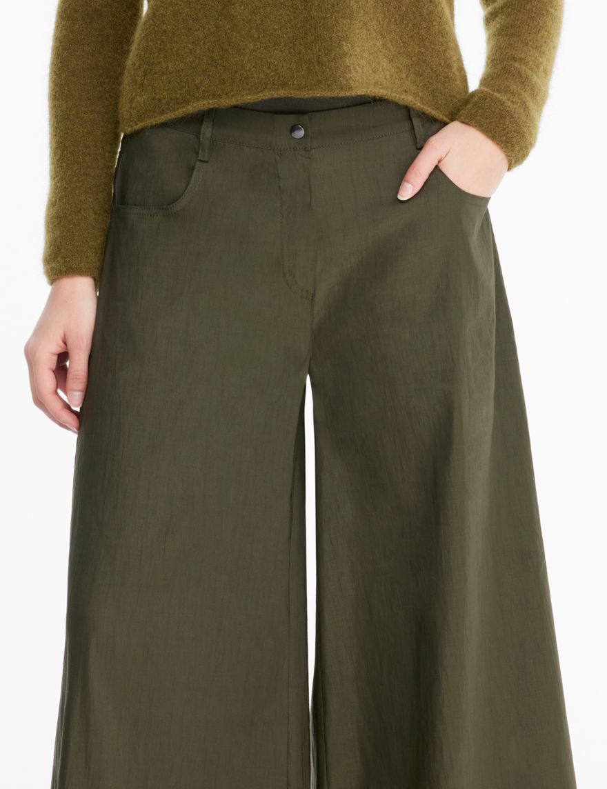 Pantalon détails jeans - jambes larges Sarah Pacini - Vert