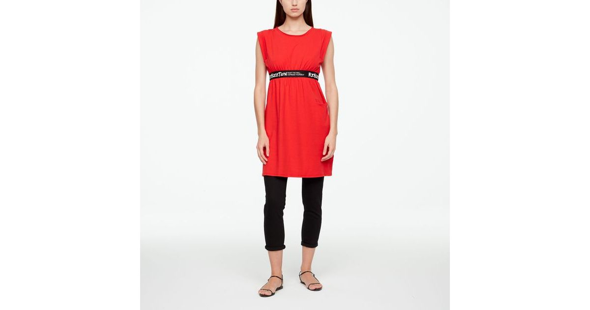 Red cotton dress - reflection by Sarah Pacini