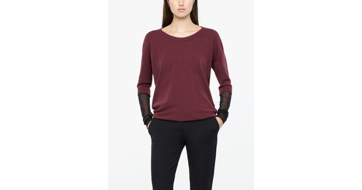 Raspberry long sweater - veil layer by Sarah Pacini
