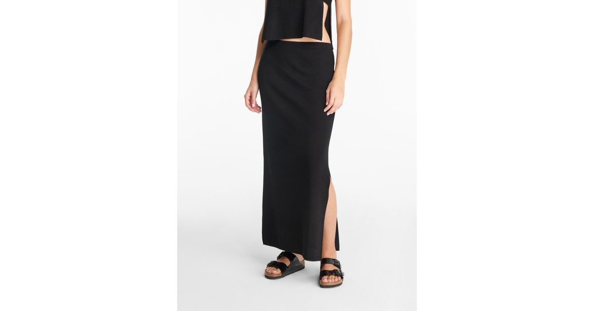 Jupe longue - en maille Sarah Pacini - Noir