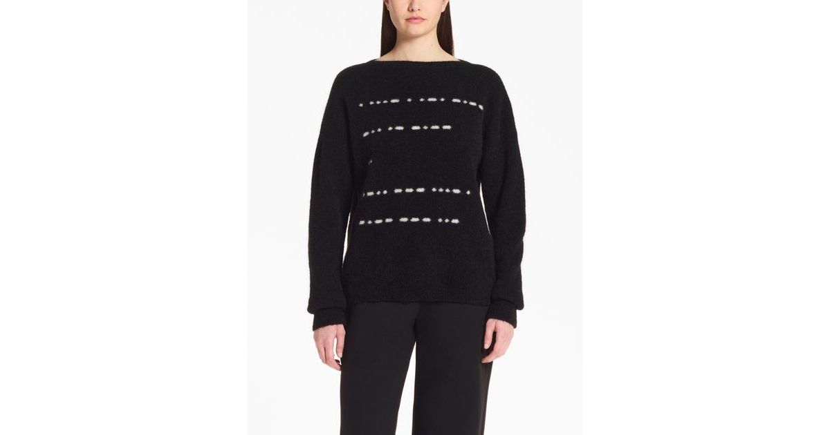Black reversible sweater – morse code by Sarah Pacini