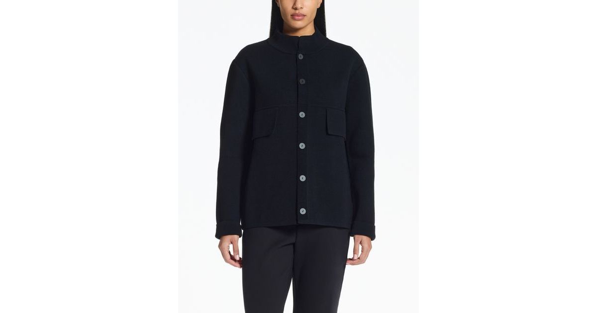 Black gender neutral cardigan – bold knit by Sarah Pacini